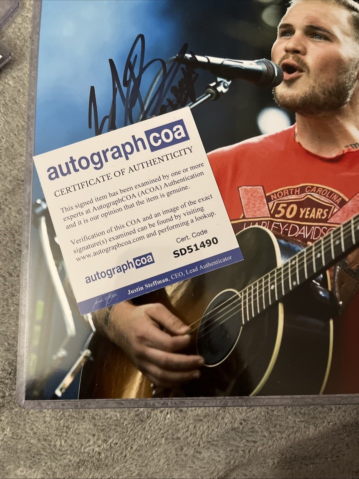 ZACH BRYAN Signed Autographed 8x10 Photo Country Music Star ACOA ...