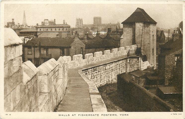 York Minster Yorkshire Walls At Fishergate Postern England OLD PHOTO ...