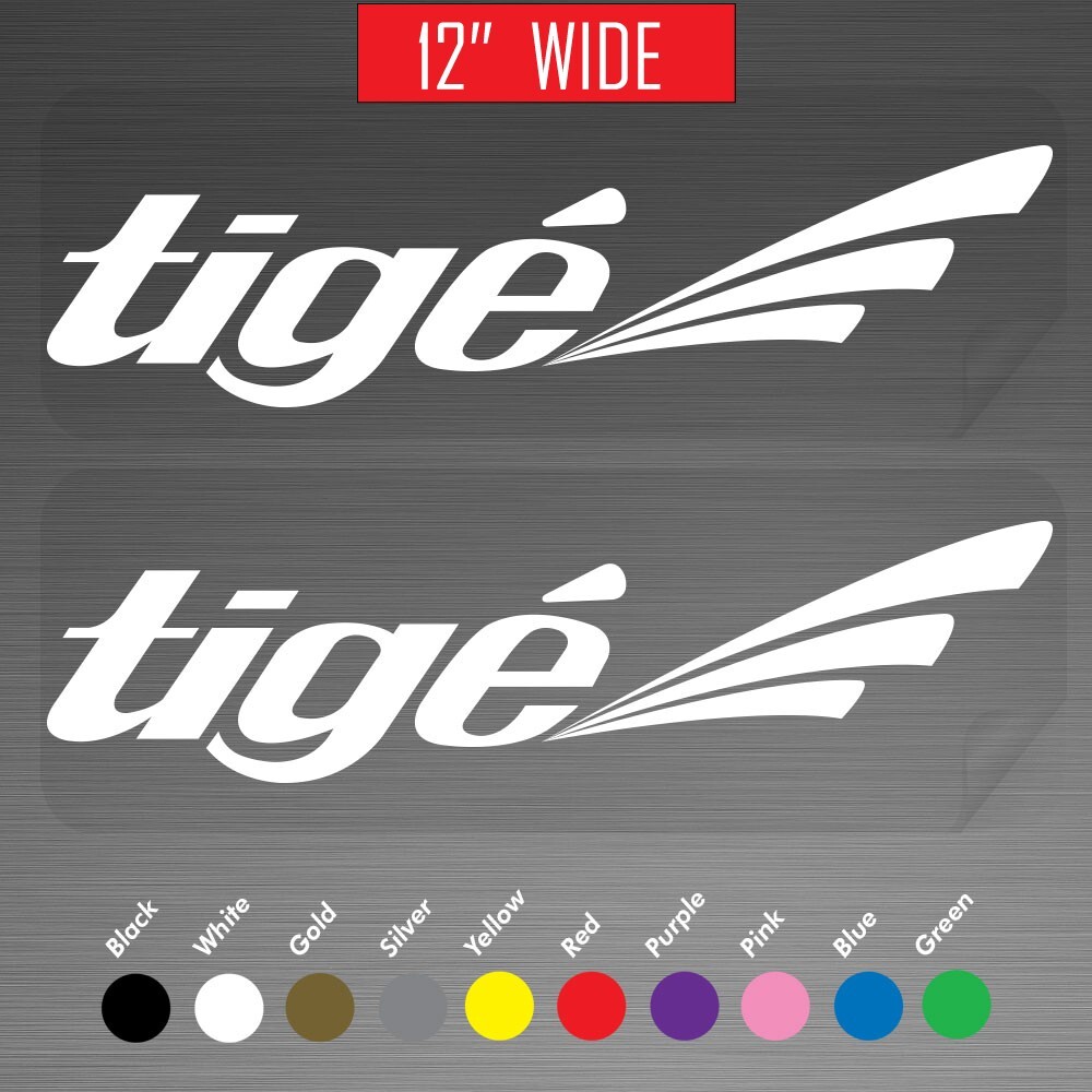 12" Tige Boats Outboard Motor Marine Decals Vinyl Stickers Pair Set of ...