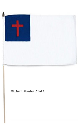12x18 Wholesale Lot 6 Christian Christ Jesus Stick Flag 30" wood staff ...
