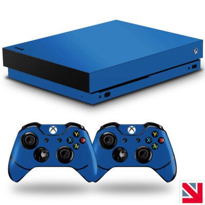AZURE BLUE Colour XBOX ONE X Skin Decal Vinyl Sticker Wrap | eBay UK