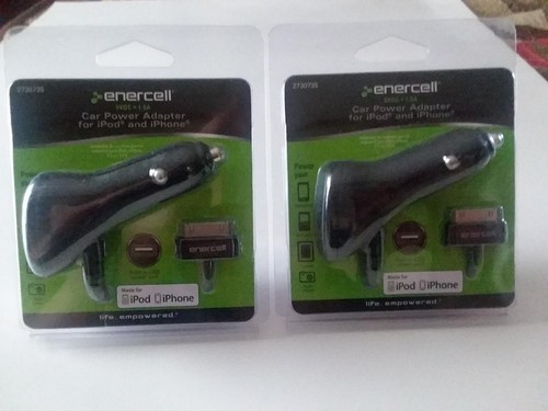 ENERCELL 2730735 (lot-of-2) CAR ADAPTER W/USB 30-PIN FOR IPOD,AND I ...
