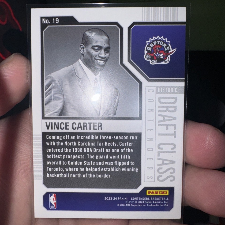 2023-24 Panini Contenders Basketball Historic Draft Class Vince Carter ...