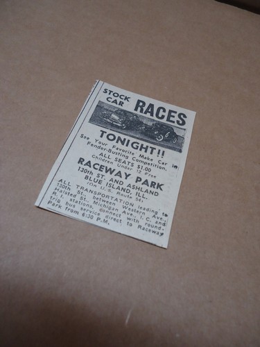 Stock Car Races Raceway Park BLUE ISLAND IL - 1949 newsprint ad | eBay