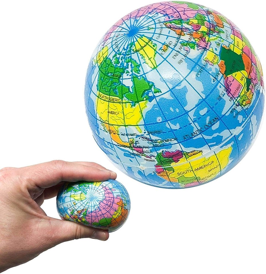 6Pcs 6cm Squeeze Earth Balls World Globe Map Stress 6pcs, Blue | eBay UK