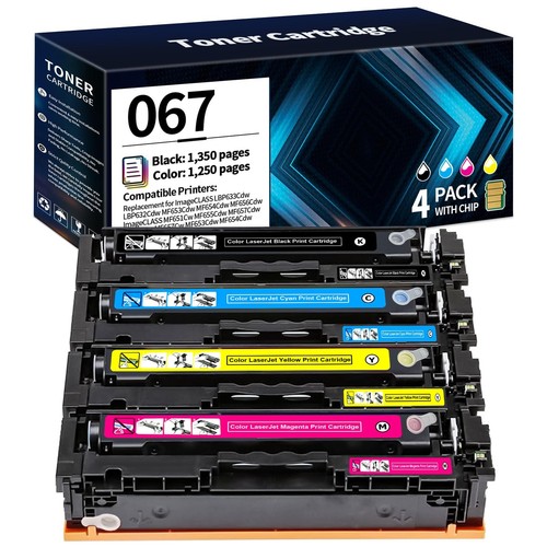 4-Pack 067 High-Yield Toner Cartridge Replacement for imageCLASS ...