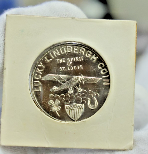 1927 US Charles Lindbergh Lucky Coin Token First Non Stop Flight Token ...