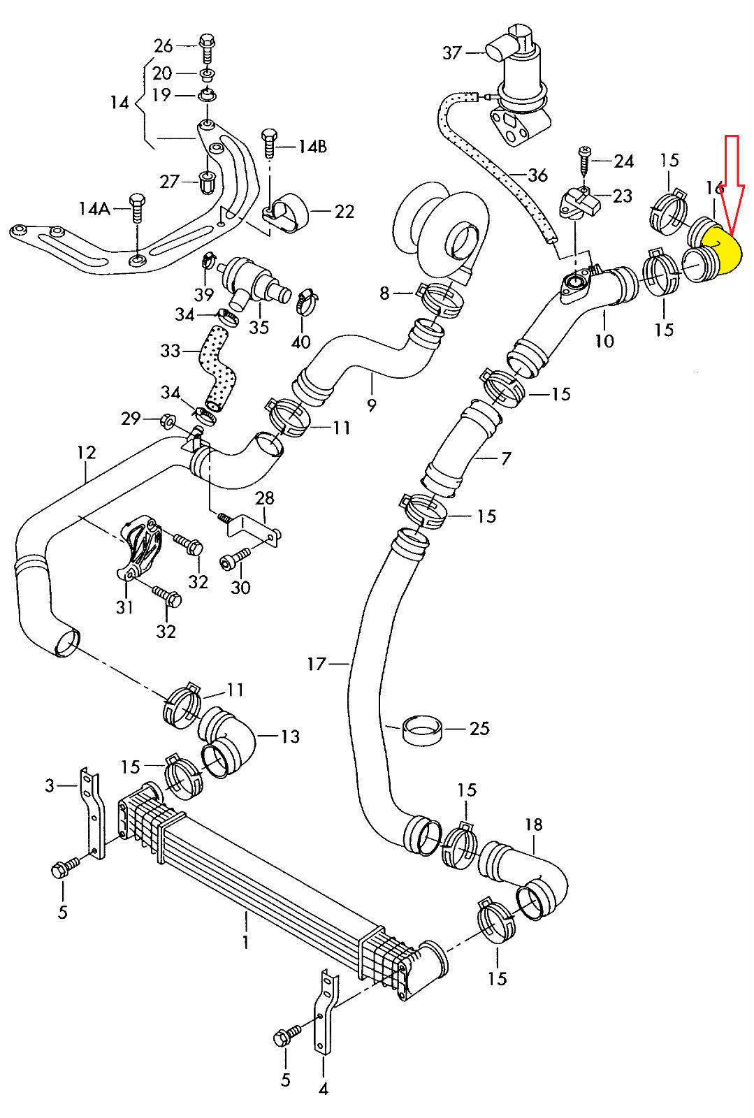 FOR FORD GALAXY VW SHARAN SEAT ALHAMBRA TURBO INTERCOOLER HOSE PIPE ...