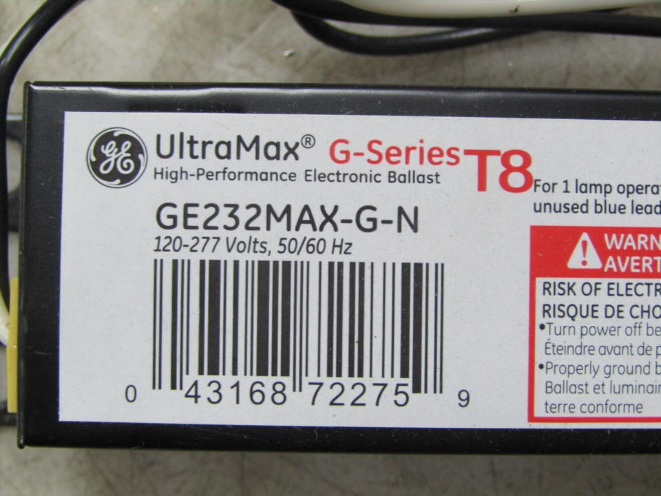 💥NEW GE ULTRAMAX G SERIES T8 ELECTRONIC BALLAST 120-277V GE232MAX-G-N ...