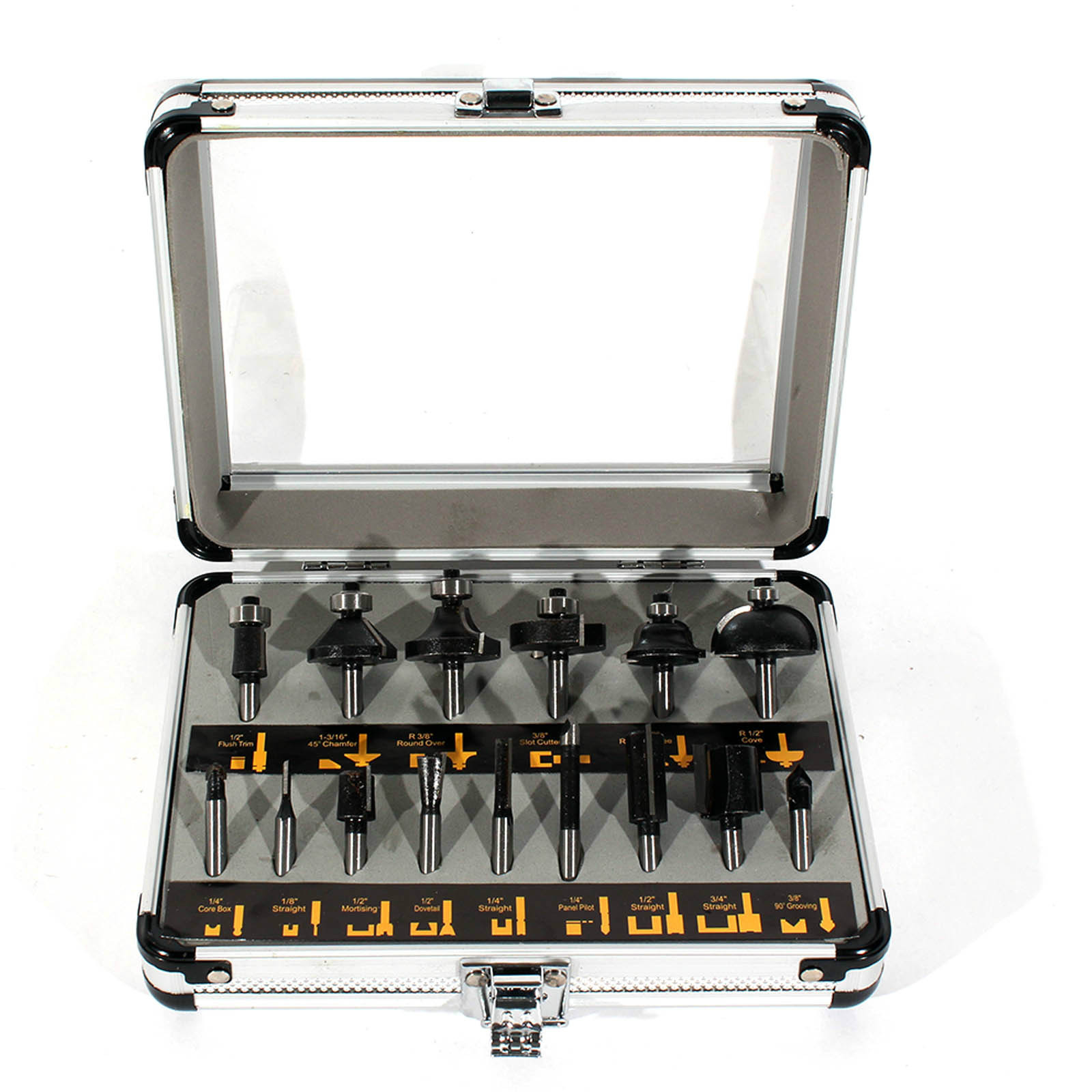 15pcs 6mm Shank Trimmer Bit Set SM-TB615 for Wood Woodworking Power ...