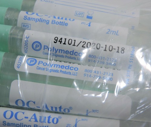 Polymedco OC-Auto FIT Test Sampling Bottles Quantity 50 Exp: 10-18-2020 ...