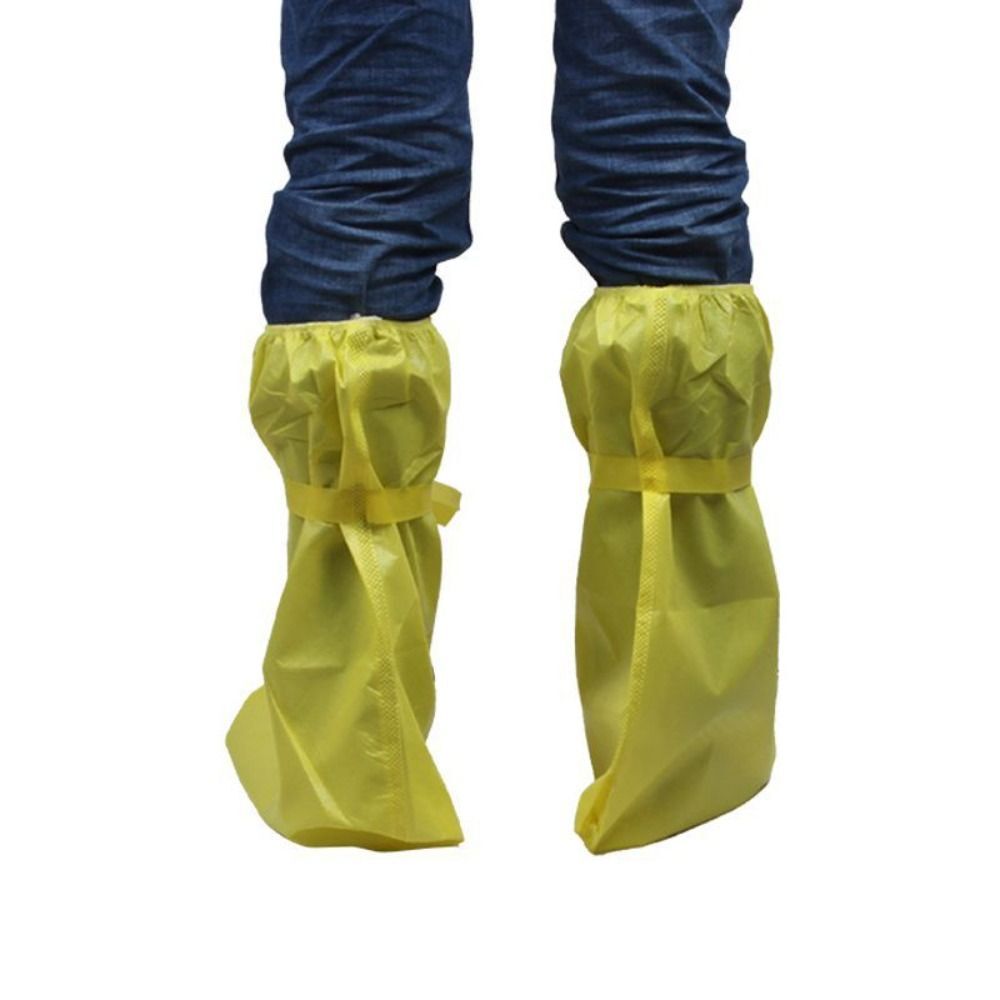 1Pair Yellow Chemical Resistant Boot Cover One Size Strap Shoe Covers ...