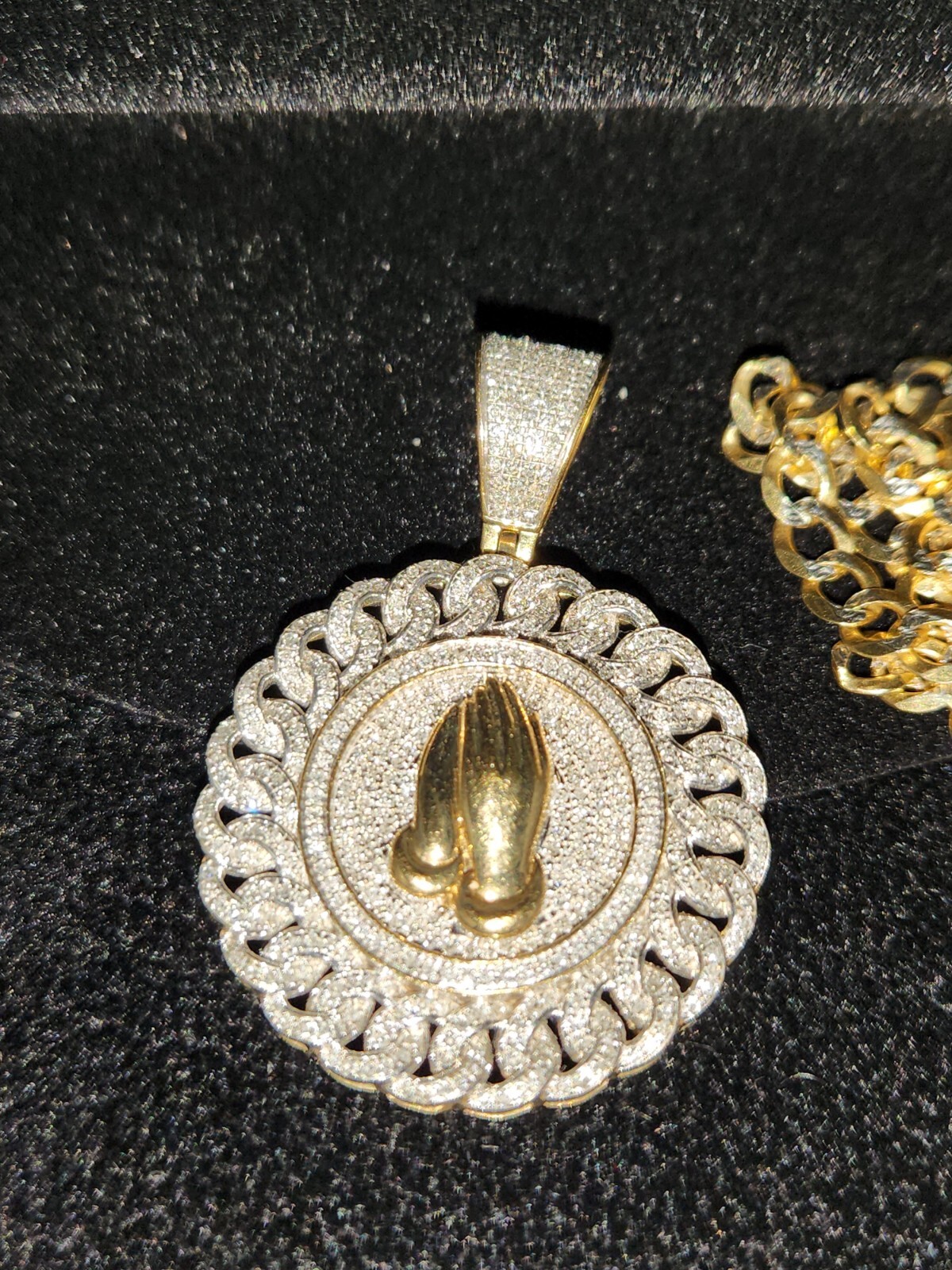 Avianne 10k Gold Diamond Prayer Hand Pendant 1.3 Ctw | eBay