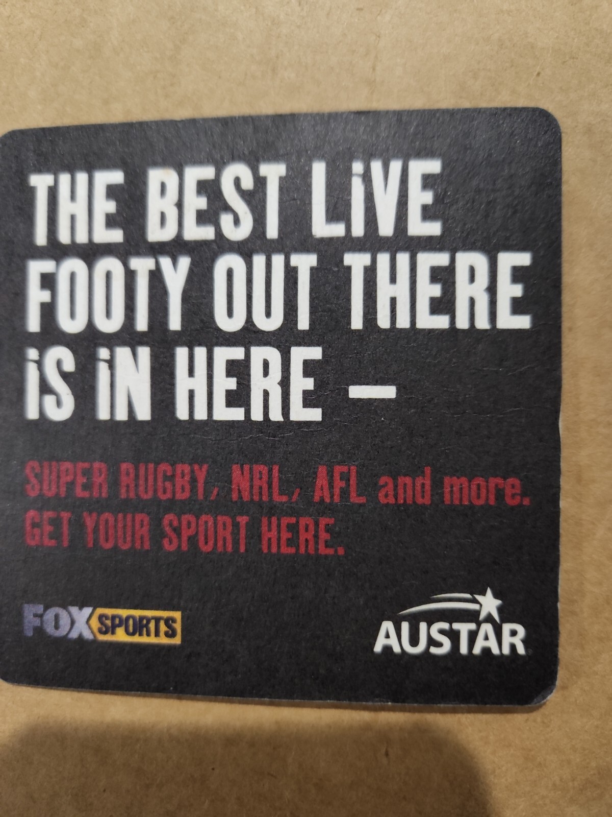 Foxsports Austar NRL Beer Coaster | eBay