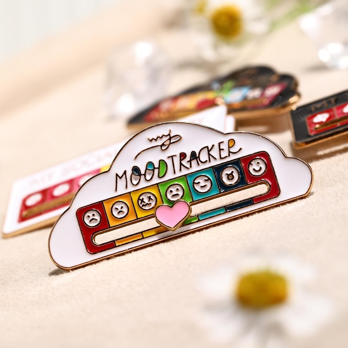 4Pcs My Social Battery Mood Brooch Pin Enamel Lapel Pins for Backpack ...