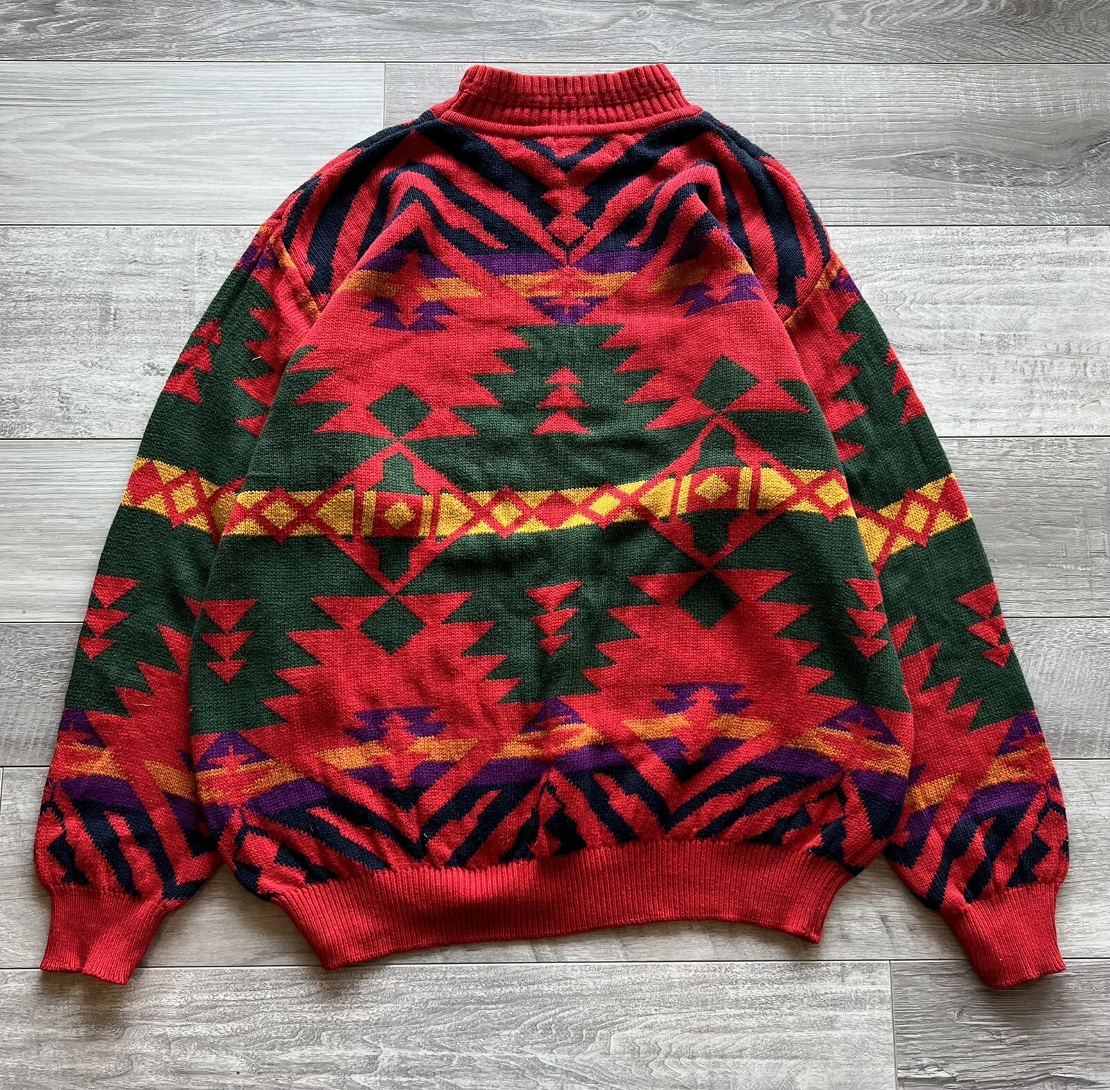 Vintage United Colors Of Benetton Aztec Pattern Sweater MadeIn Italy ...
