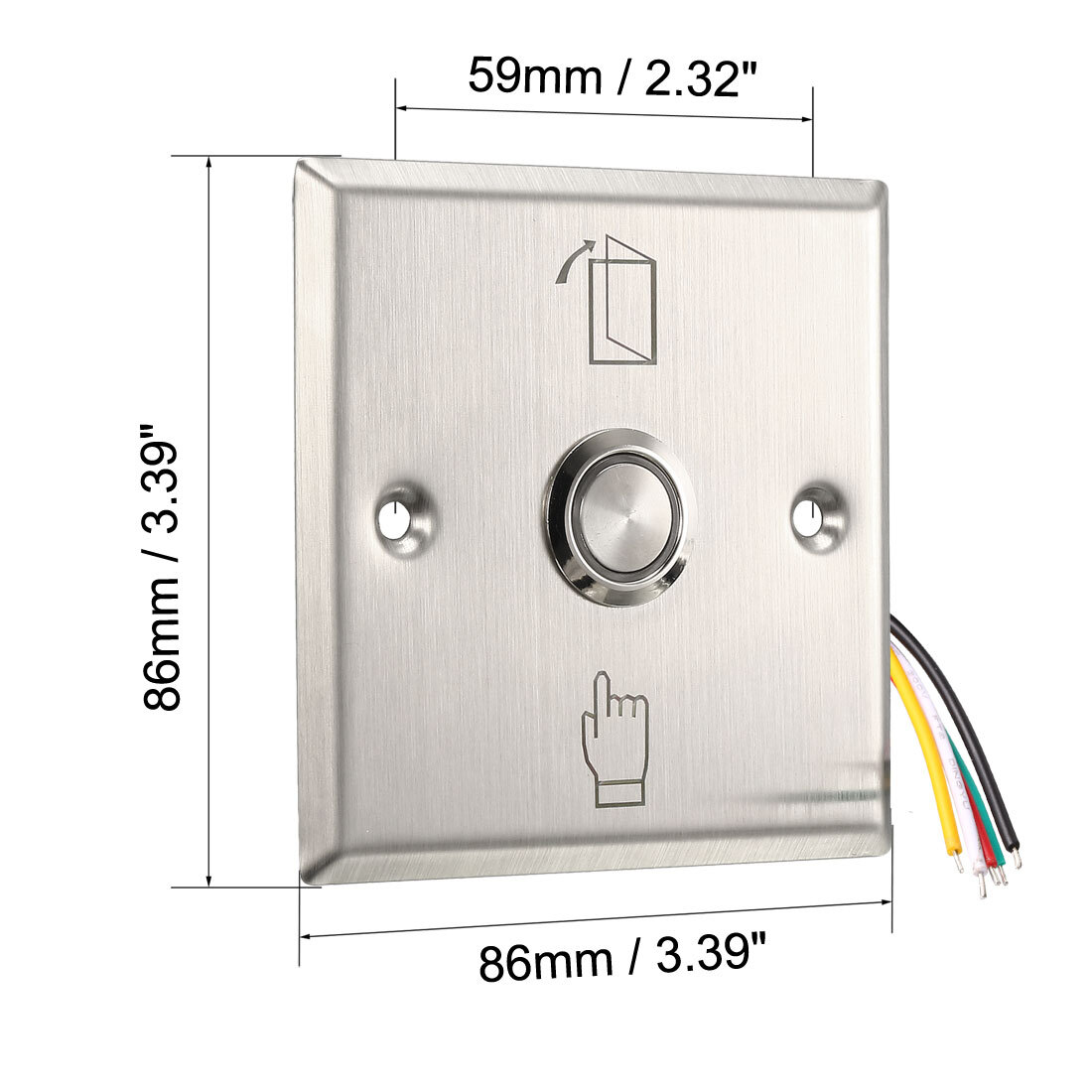 12V Door Release Button Push to Exit 86x86 Auto Reset NO/NC/COM LED ...