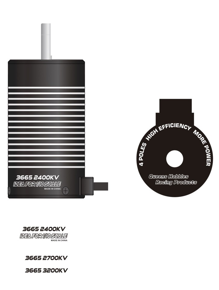 3665 2700KV Brushless Motor 5MM Fits Traxxas 1/10 Slash 4WD Monster ...