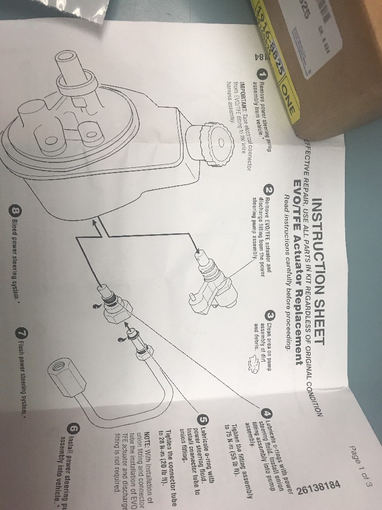 Genuine GM 19168825 Power steering Pump Actuator Conversion Kit | eBay