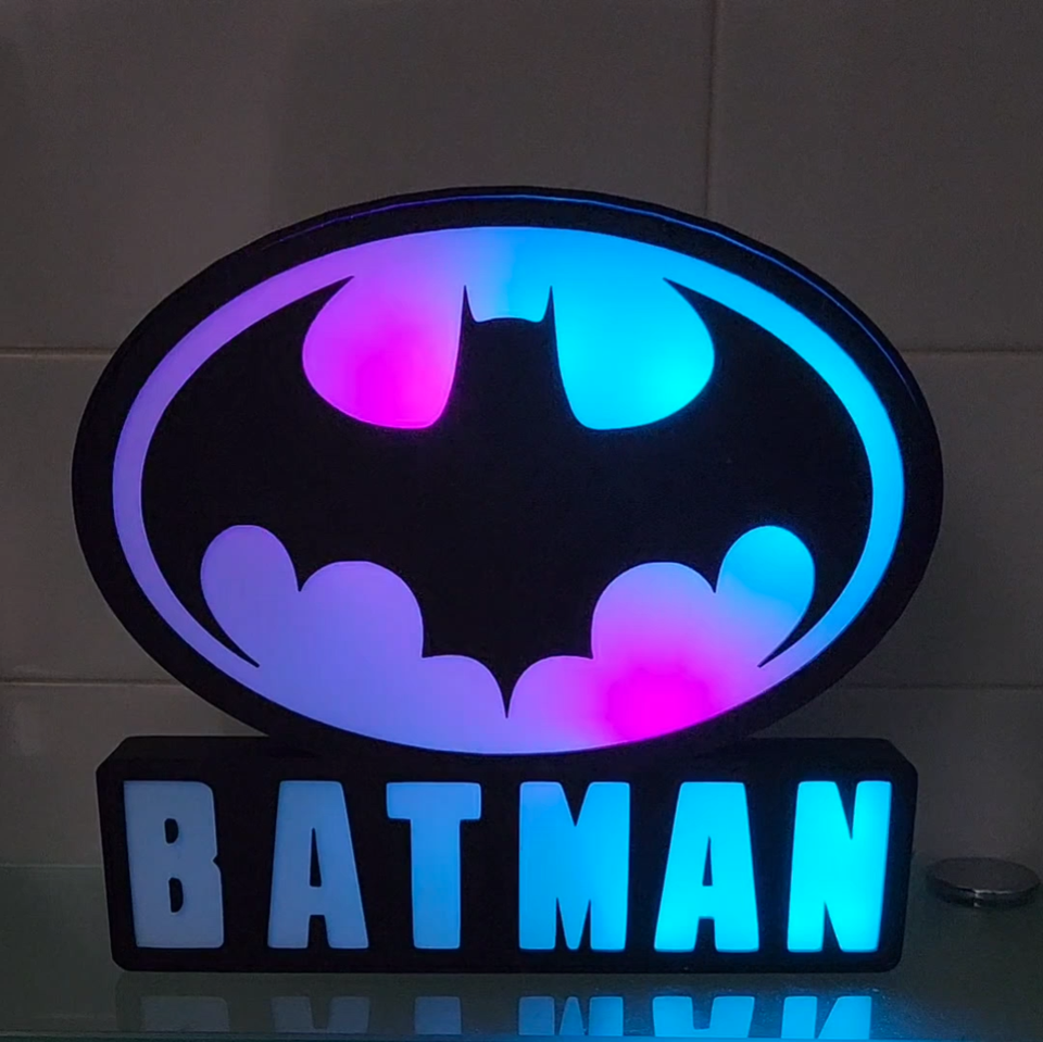 Batman Lamp LED Lightbox 3D printed Logo Sign Shelf Art with Controller 9" x 8" | eBay