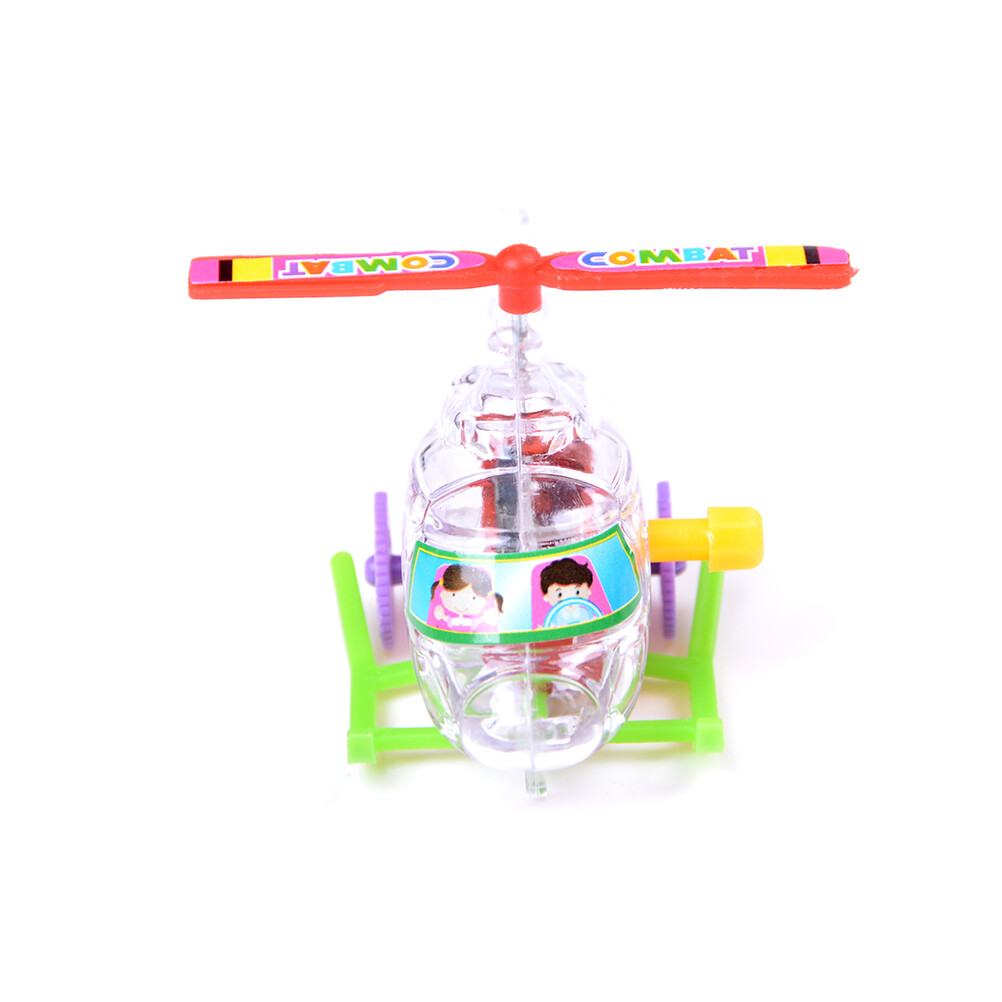 1Pcs Mini Clockwork Transparent Aircraft Somersault Running Wind Up ...