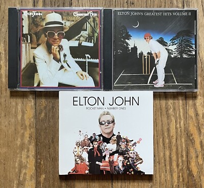 Elton John CD Lot Of 3 Greatest Hits Volume 1 2 Rocket Man Number Ones ...