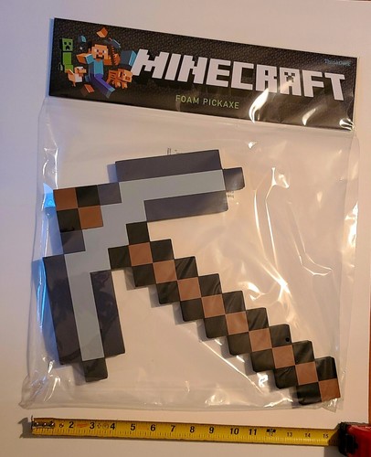 ThinkGeek Minecraft Foam Pickaxe 18x15 New in Package | eBay