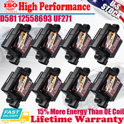 D581 High Performance Ignition Coil Pack Square For Chevy GMC 4.8/5.3L ...