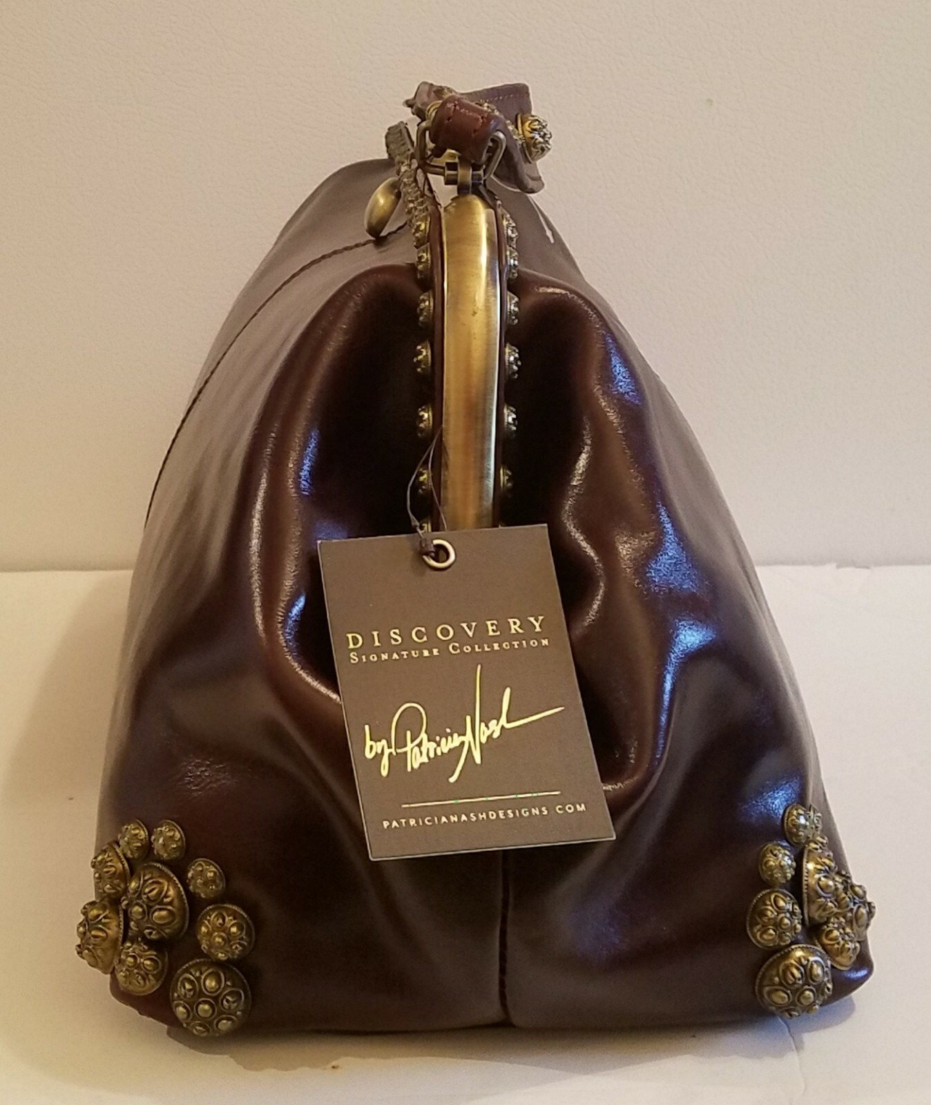 Patricia Nash Discovery Maura Leather Frame Satchel Dark tobacco Brown ...