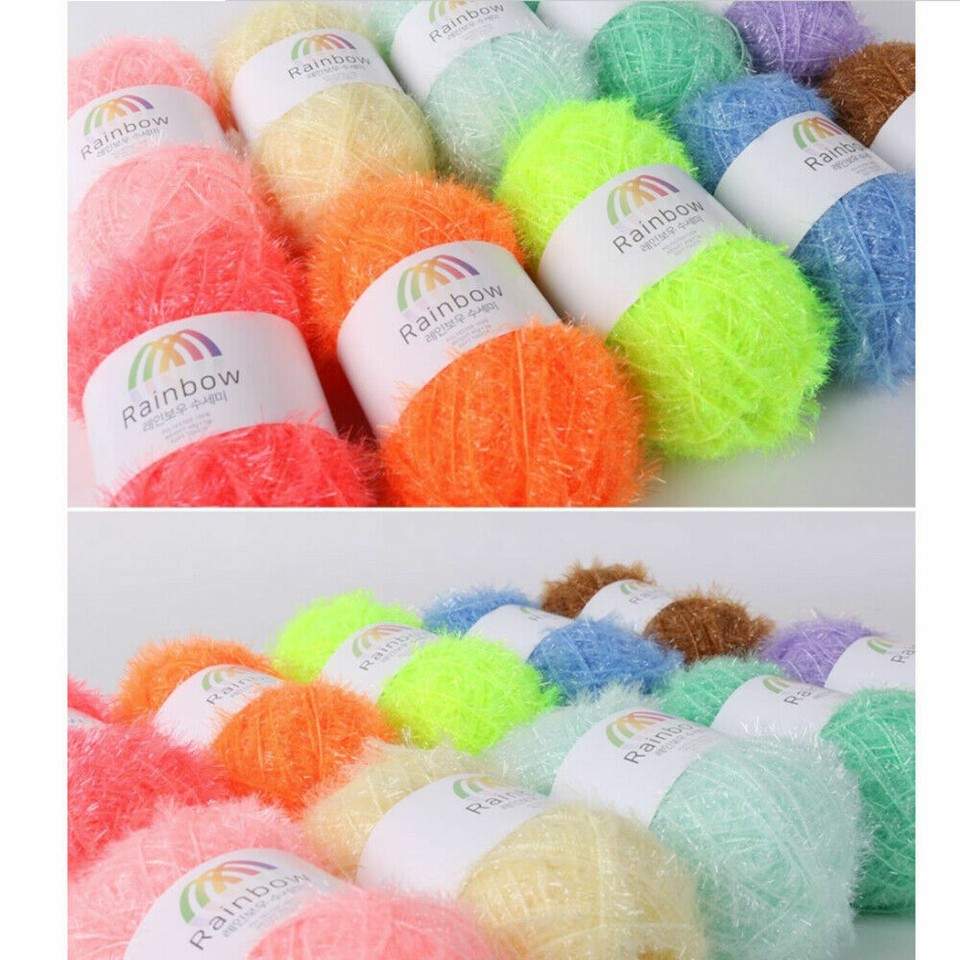 Knit Rainbow Crochet Scrubby / Yarn 10 Set(B) Skeins Assorted Colors | eBay