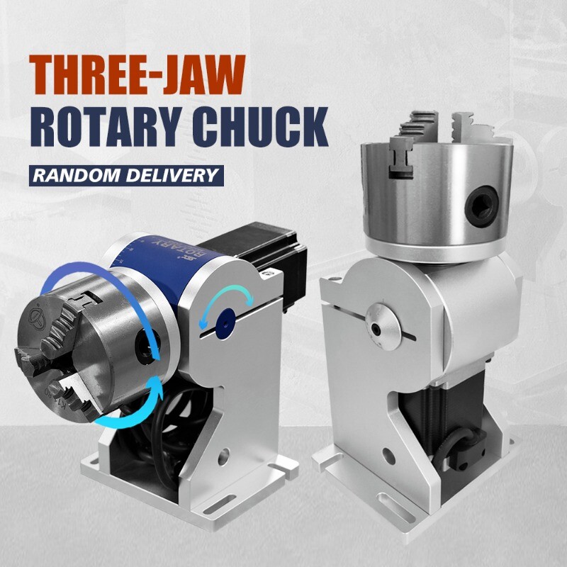 D69/80/100/125MM Rotary Axis for Laser Marking Machine Three-jaw Rotary ...