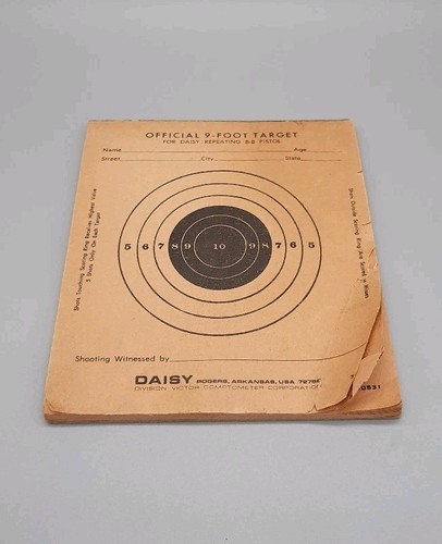 Vtg Daisy 9-Foot Target for Repeating BB Pistol Pad of 21 Paper ...