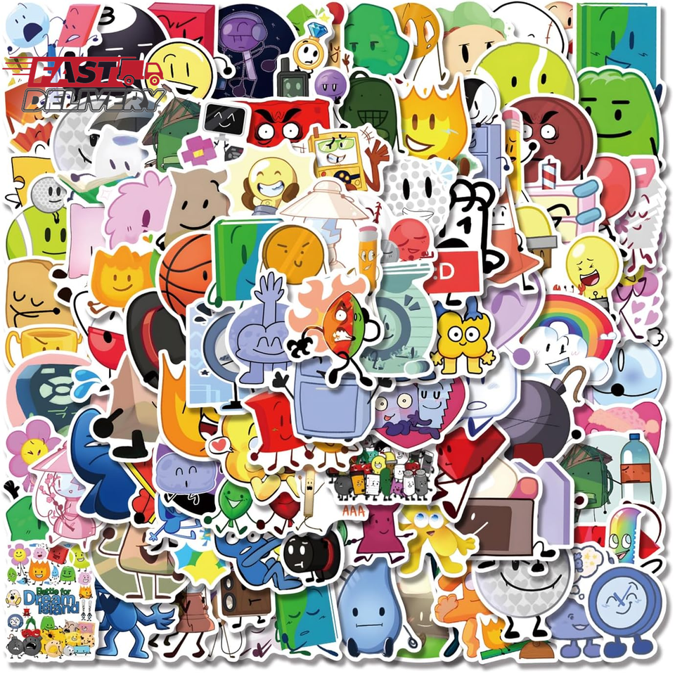 110Pcs BFDI Cute Battle for Dream Island Stickers Vinyl Waterproof ...