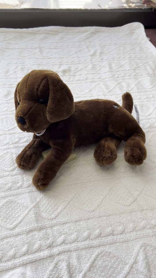 NINTENDOGS CHOCOLATE LAB PLUSH 14" DOG STUFFED LABRADOR RETRIEVER BARKS ...