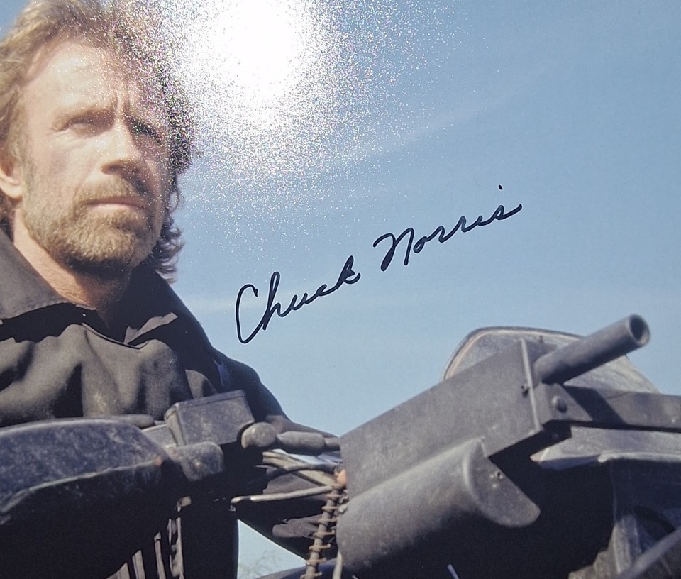 Chuck Norris Signed Autographed 11x14 With Custom Mat Delta Force JSA ...