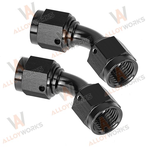 2x Aluminum 6AN to 6AN Female 45 Degree Swivel Coupler Union Fitting ...