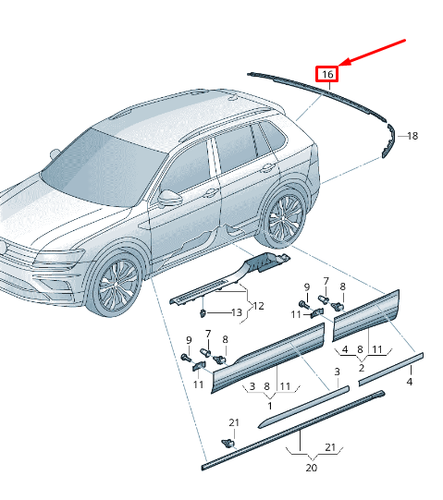 Genuine Volkswagen Molding 5NN-853-835-A-041 for sale online | eBay