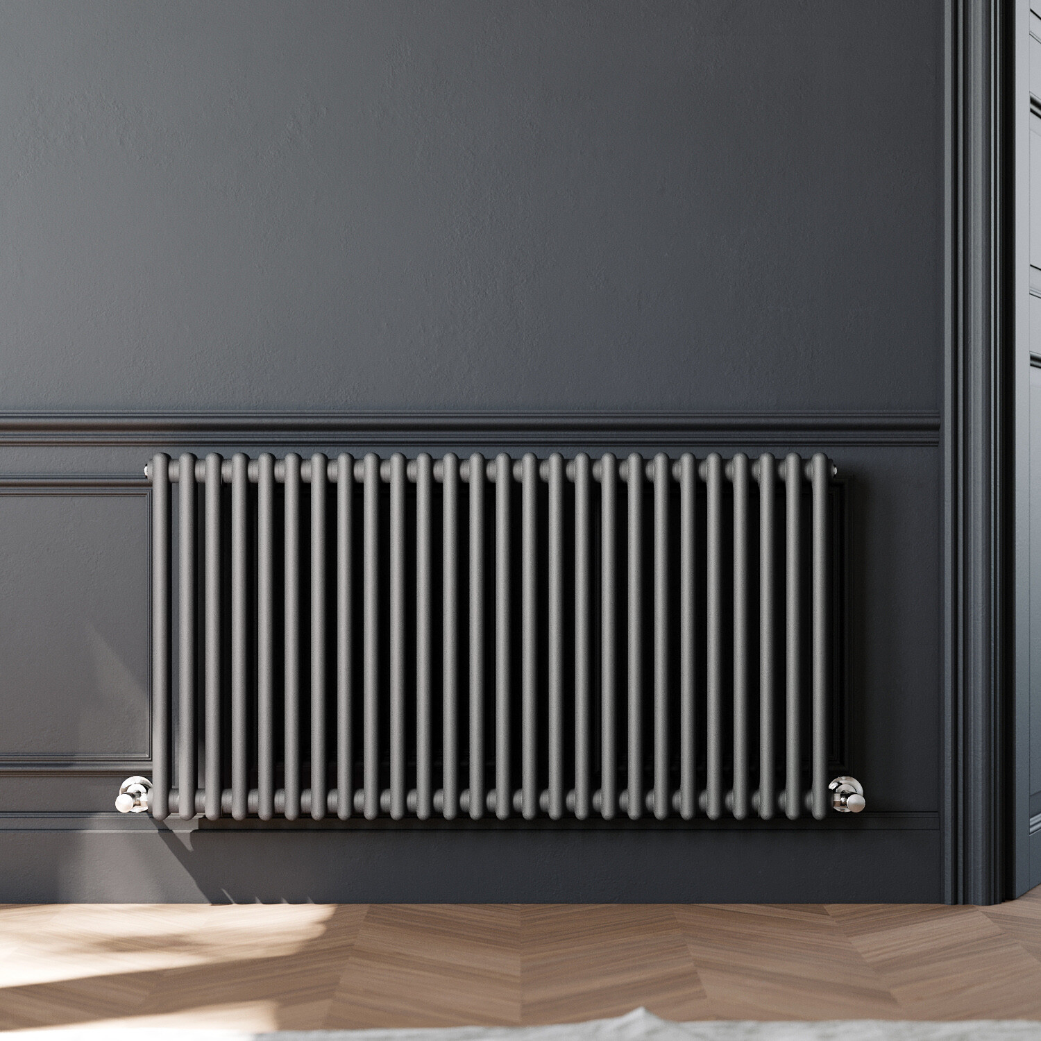 Cast Iron Radiator Traditional Double 2 Column Grey Rads 600x1190 With ...