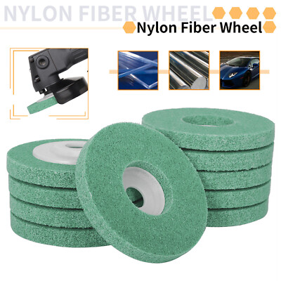 4'' 100mm Nylon Fiber Wheel Abrasive Polishing Buffing Disc Pad Angle ...