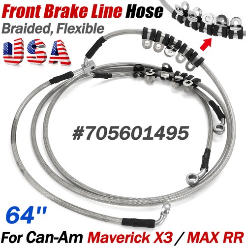 Front Brake Hose Line Braided Flexible 705601495 For Can-Am Maverick X3 ...
