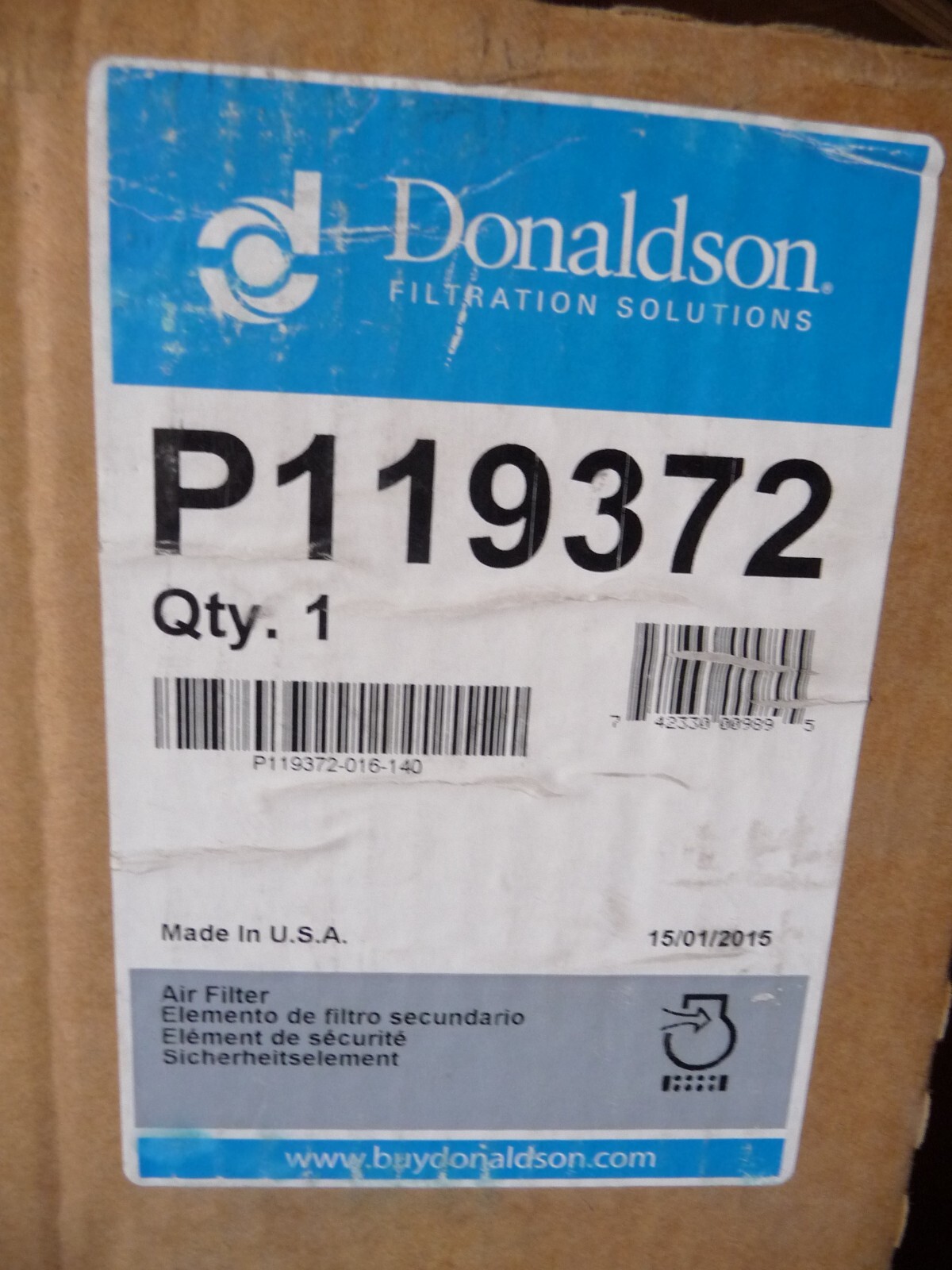 DONALDSON P119372 - Air filter cross reference