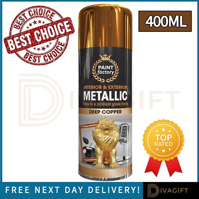 METALLIC COPPER SPRAY PAINT FOR INTERIOR EXTERIOR METAL MATT GLOSS ...