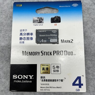 NEW! Sony Memory Stick PRO Duo 4GB MS-MT4G 27242736207| eBay