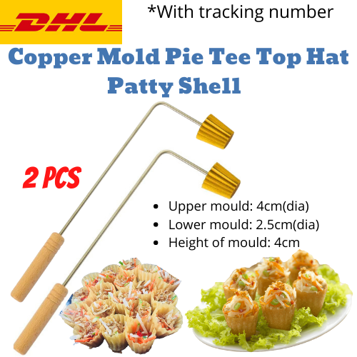 2x Tee Pie Mould Maker Top Tart Mold Kitchen Hat Shell Patty Copper ...
