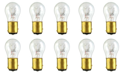 Box of 10 #1157 Lamp Auto Bulb Automotive Lightbulb BRASS Dual Filament ...