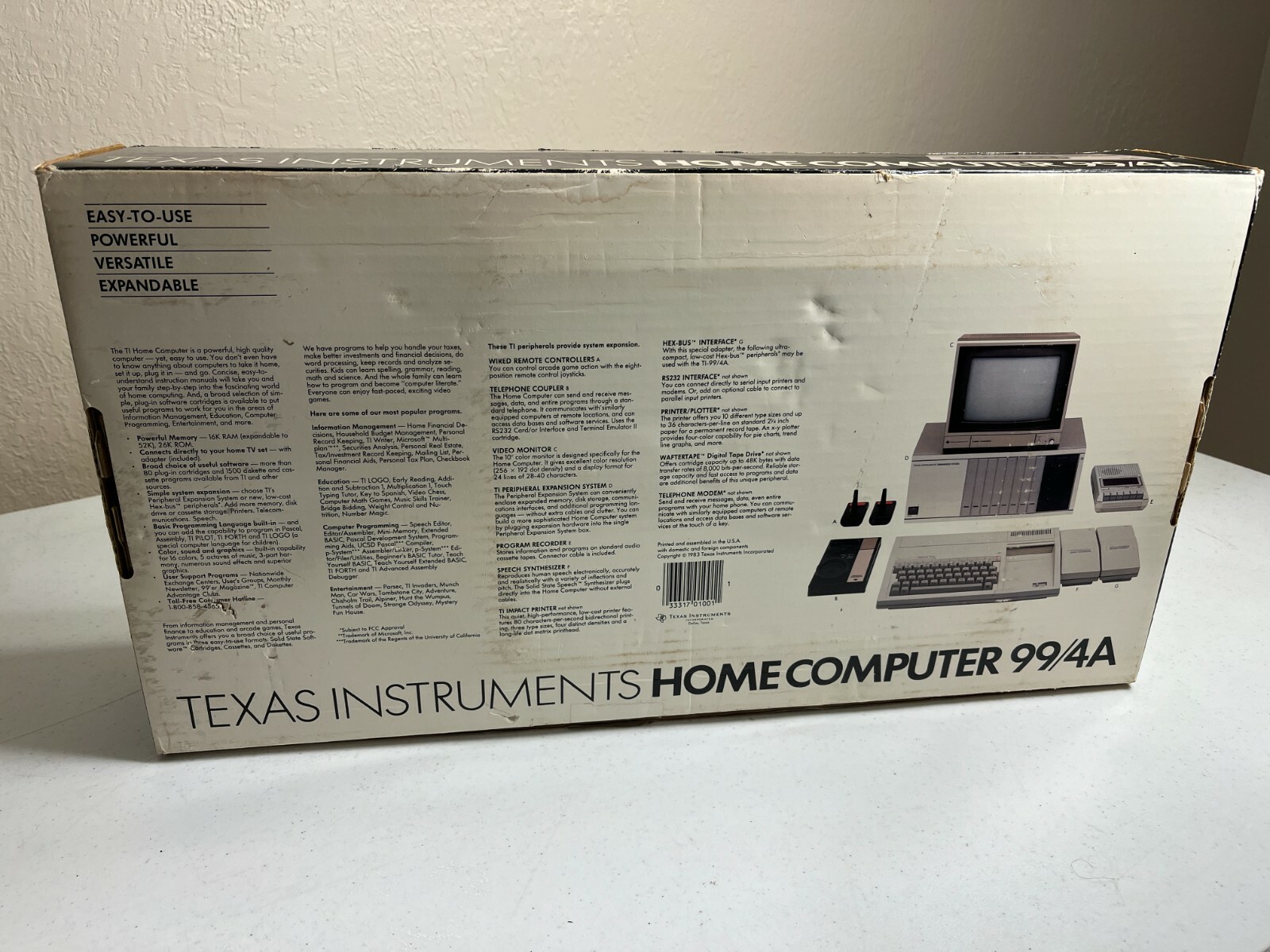 Vintage Texas Instruments TI99/4A Home Computer In Box 1982 Original ...