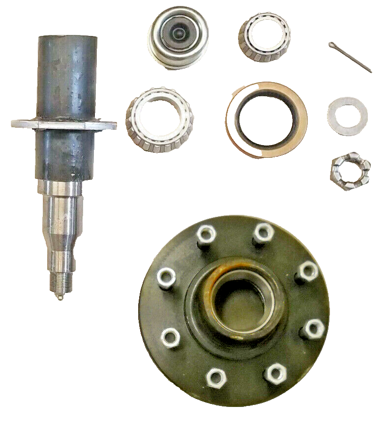 7000# Build Your Own Stub Kit w/8 x 6.5 Lug FLANGED Round Spindle ...