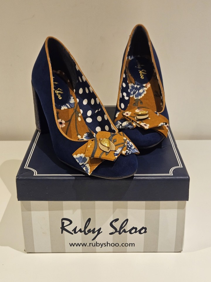 RUBY SHOO PANDORA NAVY BLUE VEGAN LADIES SHOES 09218 NEW UK Size 4 FREE ...