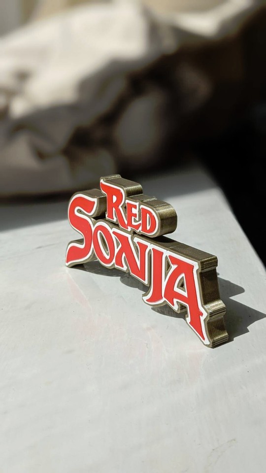 Red Sonja logo display sign - Brigitte Nielsen Arnold Schwarzenegger ...