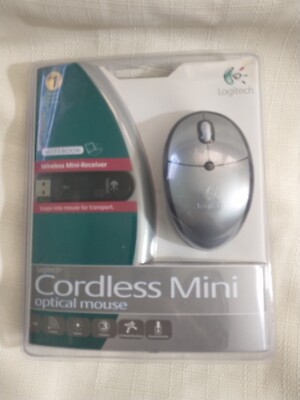 Logitech Cordless Mini Optical Mouse (931396-0403) Black & Silver New ...